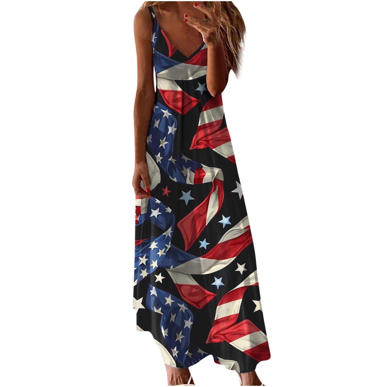 Enjoytime 4Th Of July Summer Dresses For Curvy Women Summer Star ...