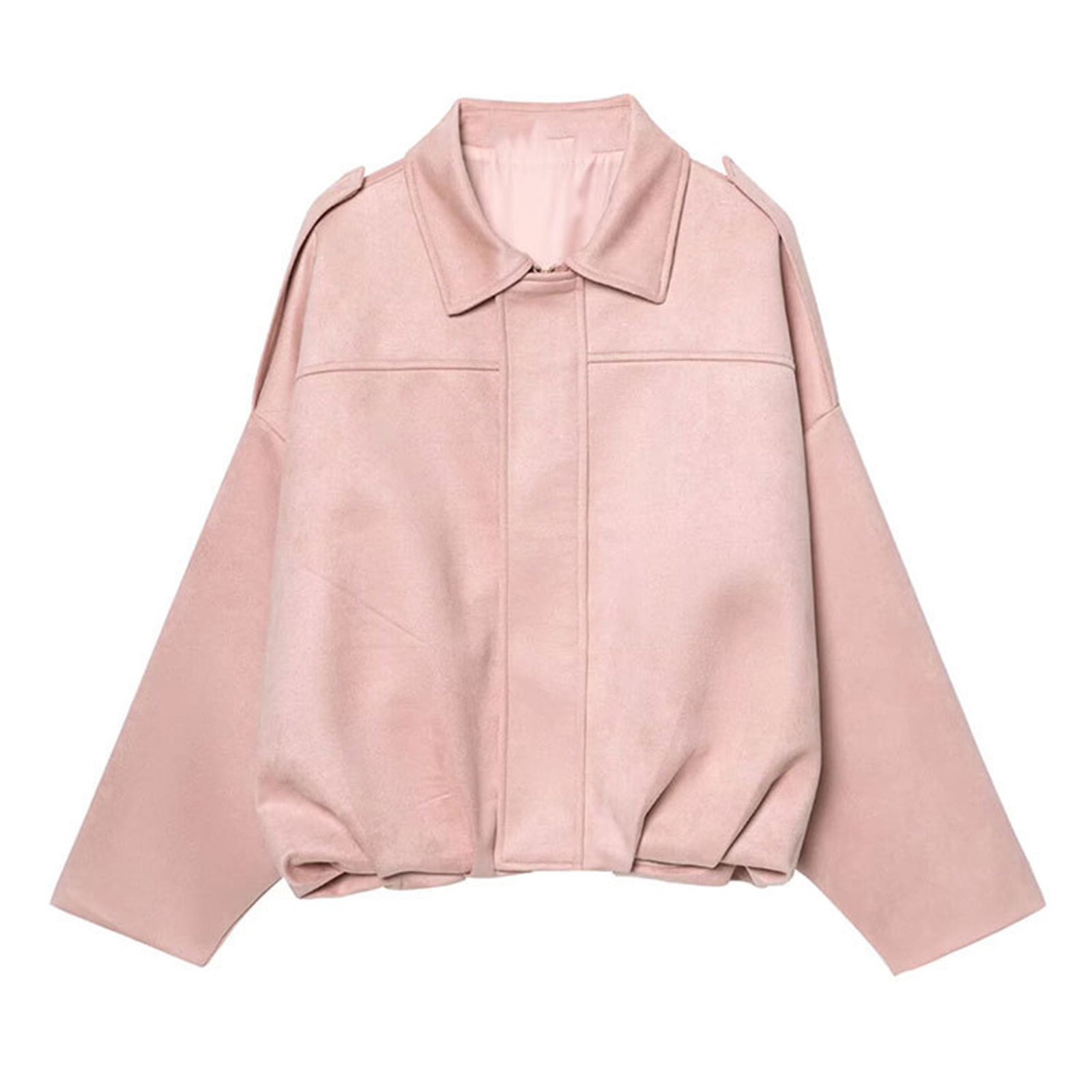 Enjoytime Jackets for Women Trendy Solid Color Batwing Sleeve Casual ...