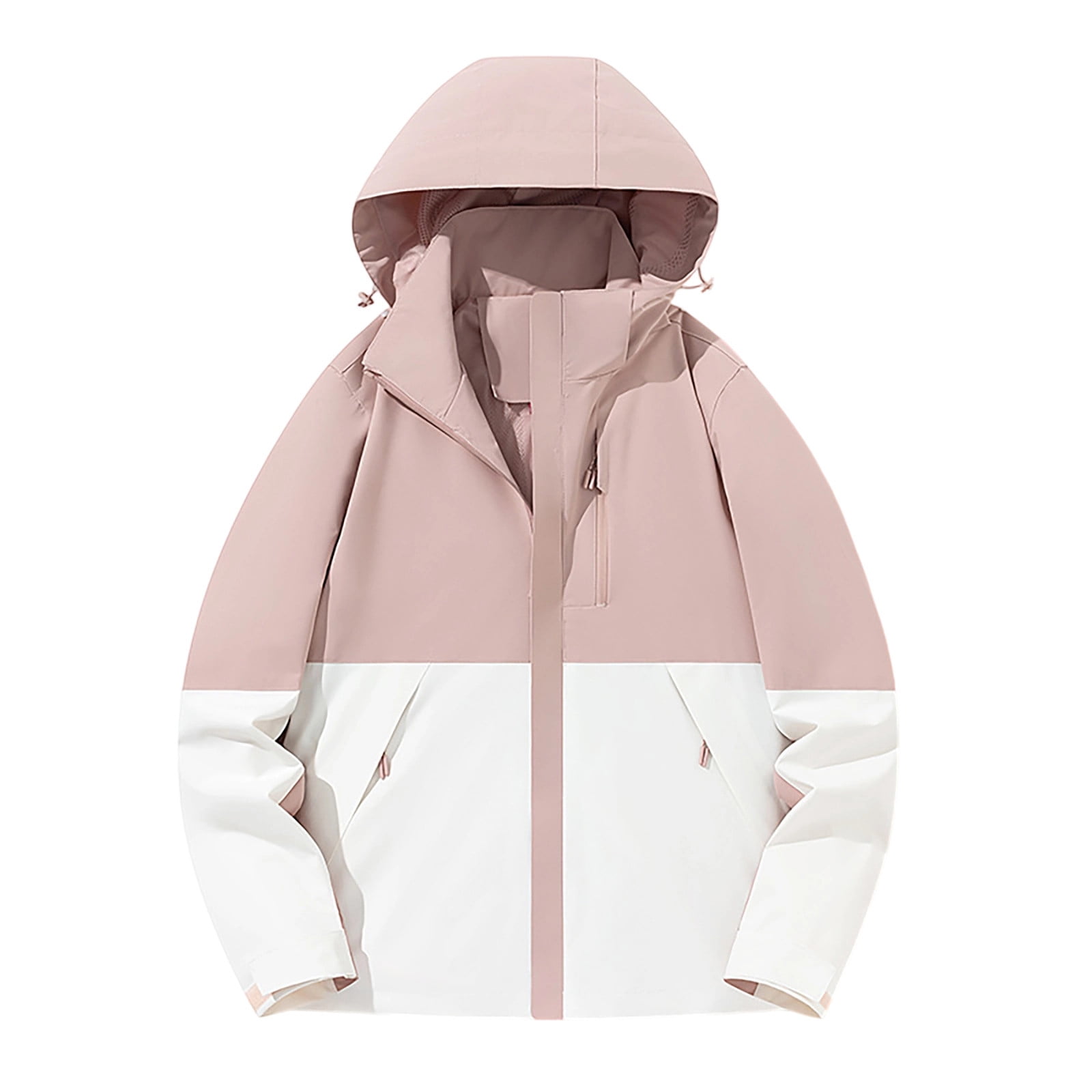 Enjoytime Lightweight Rain Jacket Women Patchwork Waterproof Hooded ...