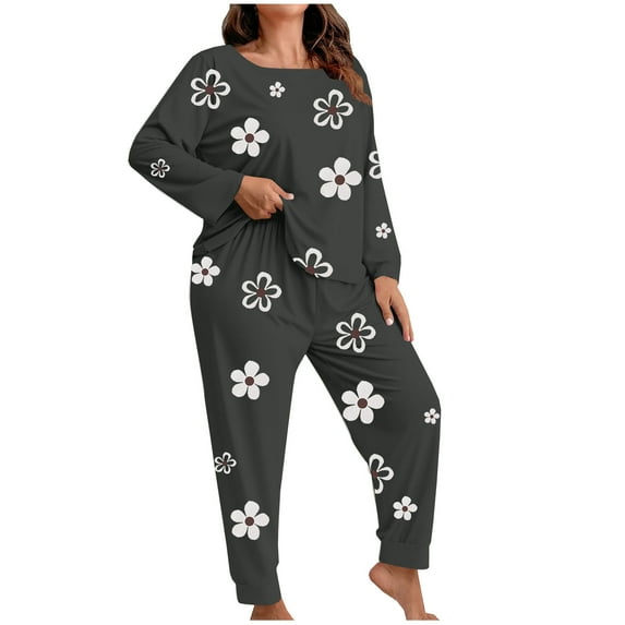 Enjoytime Matching Sets Women Clothing Floral Printed Crewneck Long ...