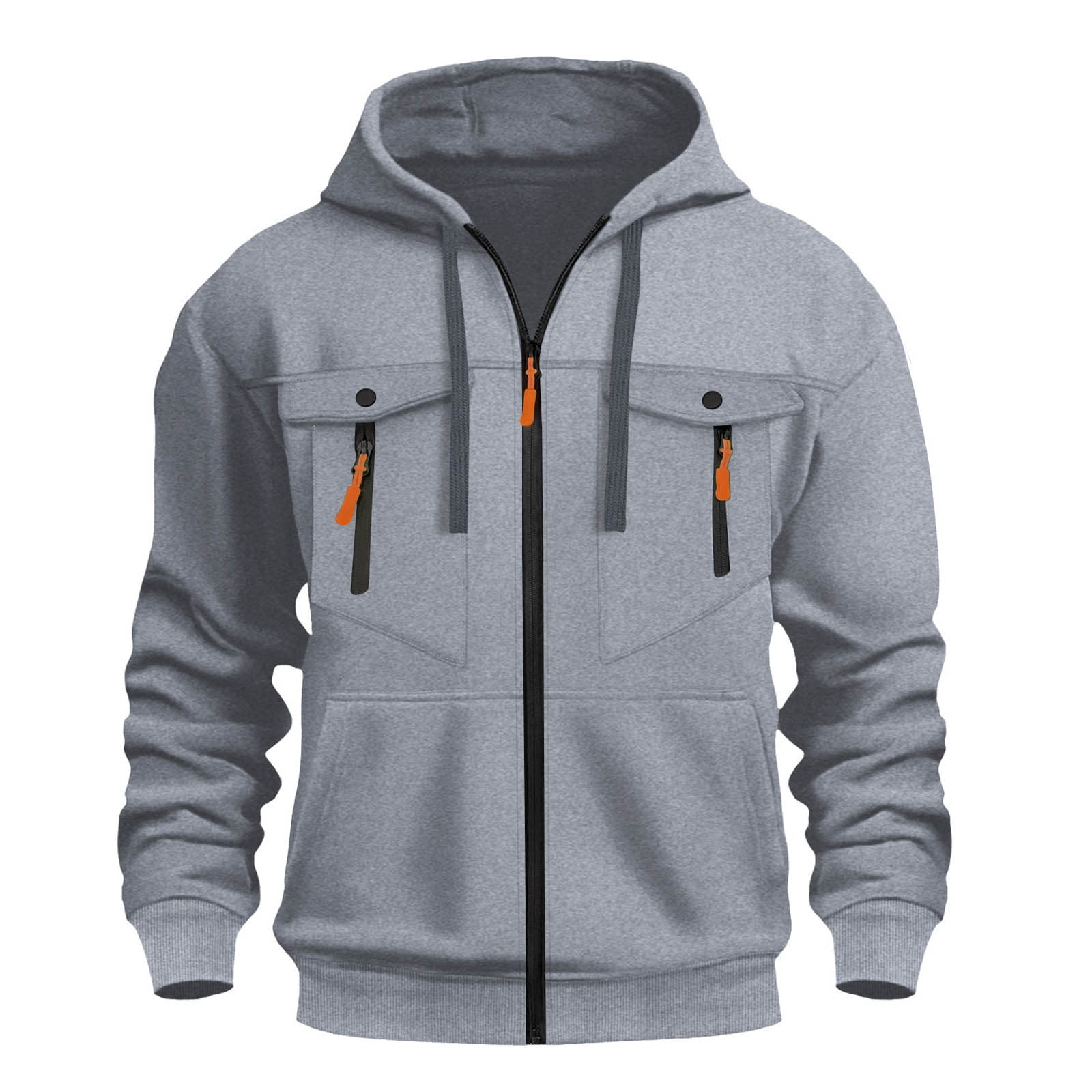 Enjoytime Mens Zip Up Hoodie Casual Fashion Pullover Sweatshirt Solid ...