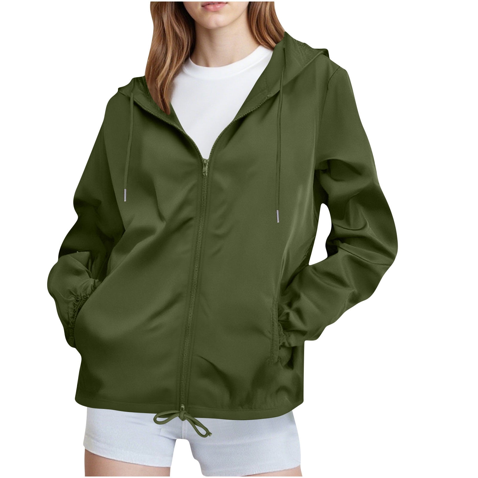 Enjoytime Raincoats for Women with Hood Lightweight Waterproof ...