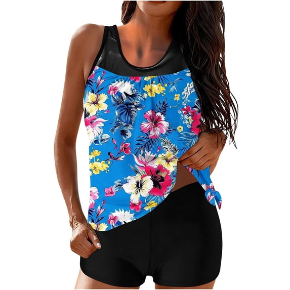 Enjoytime Tummy Control Swimsuits for Women Modest 2 Piece Bathing ...