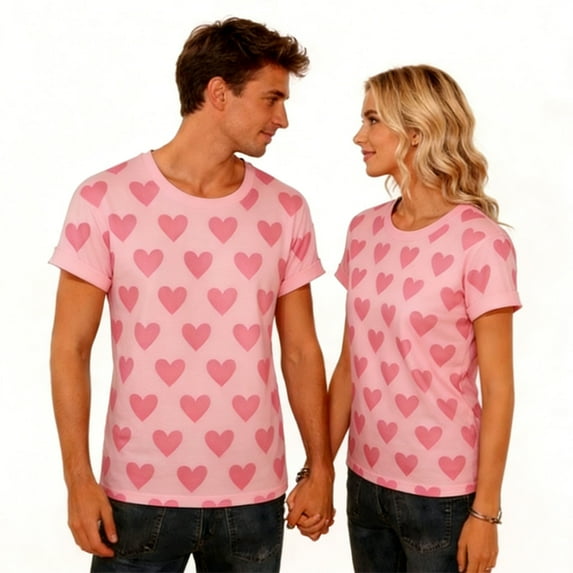 Enjoytime Valentines Couples Matching Shirts Heart Printed Crewneck ...