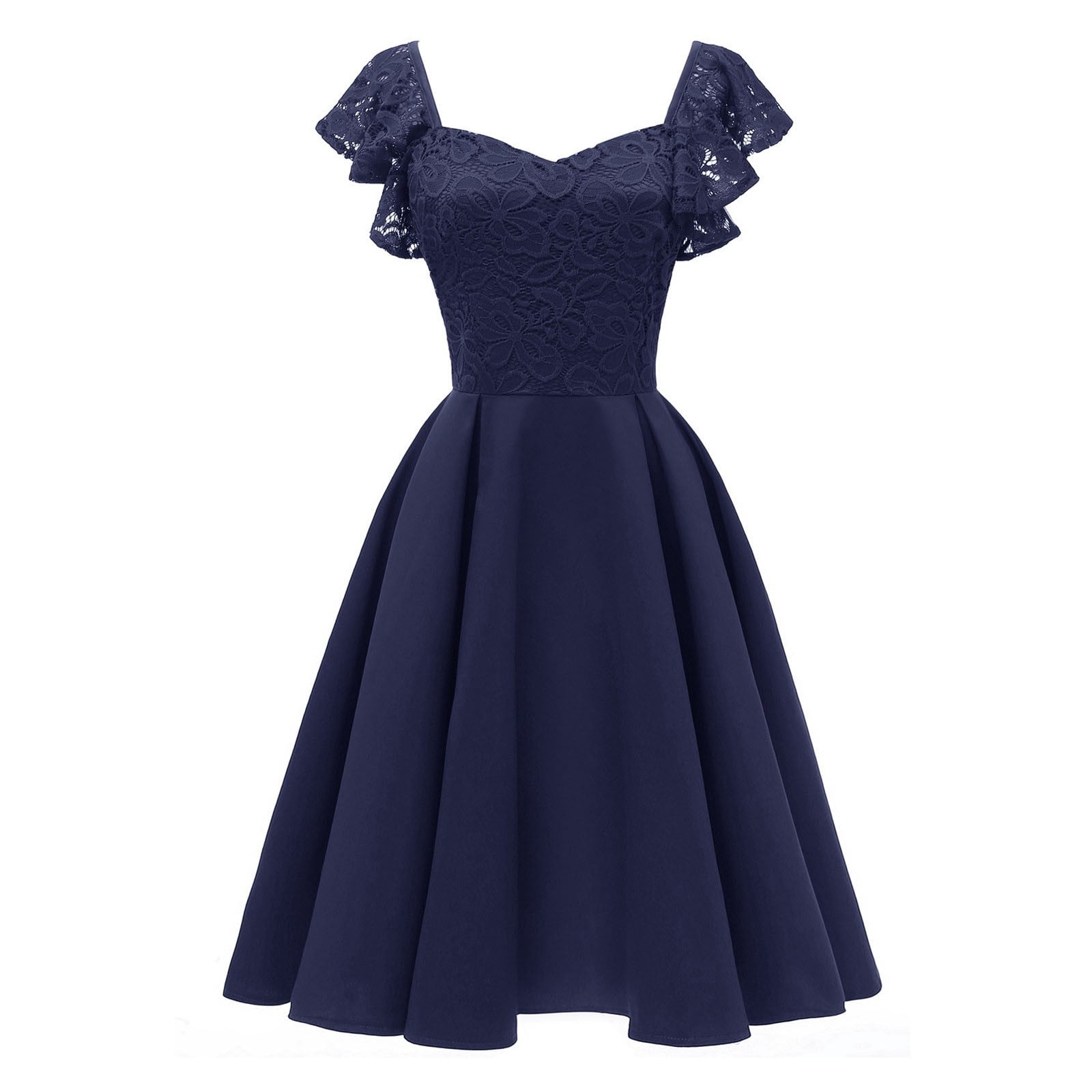 Enjoytime Wedding Guest Dresses for Women Solid Color Square Neck Slim ...