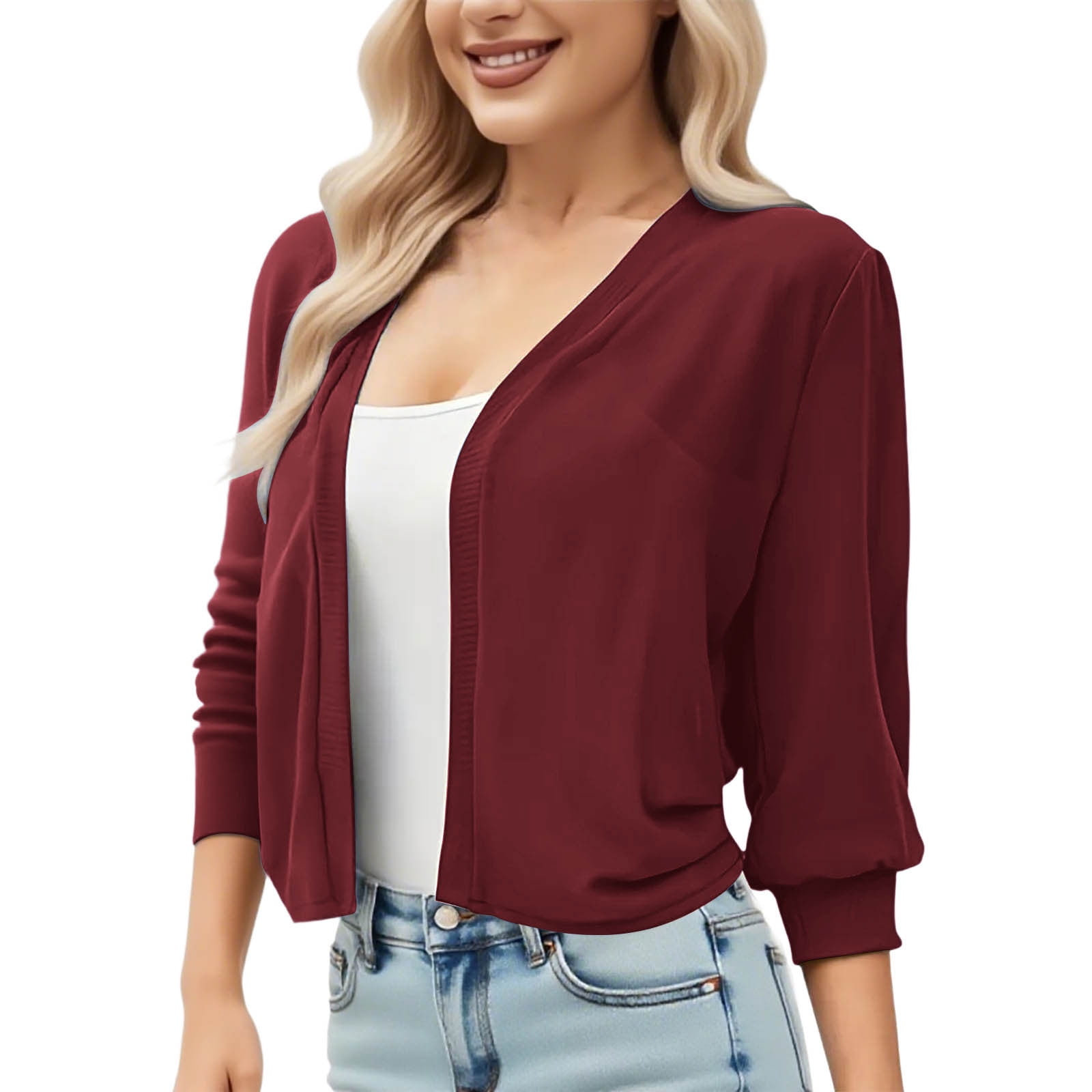 Enjoytime Women's Cardigans Trendy Solid Color Long Sleeve Tops Fall ...