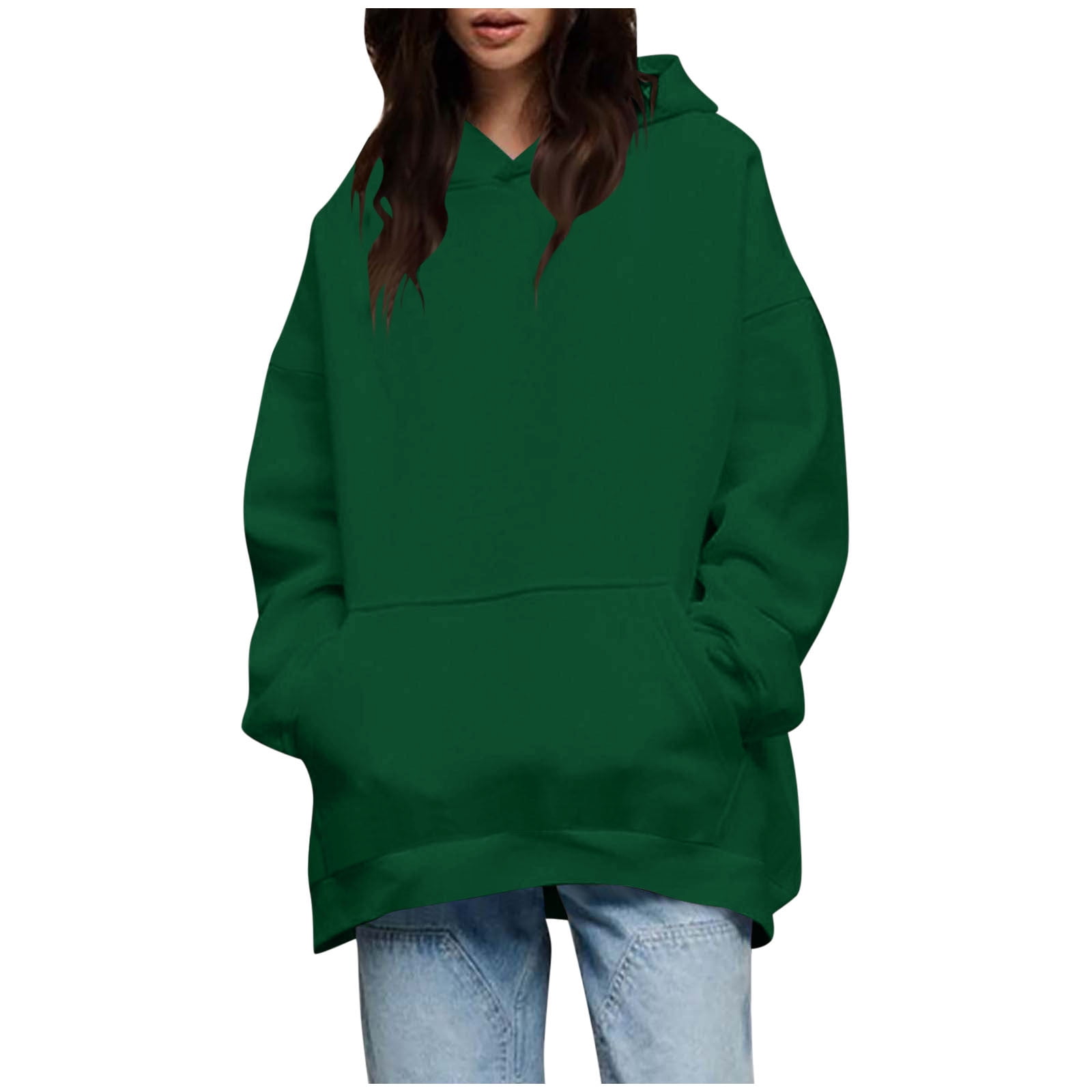 Enjoytime Women's Fashion Hoodies & Sweatshirts Solid Color Basic Long ...