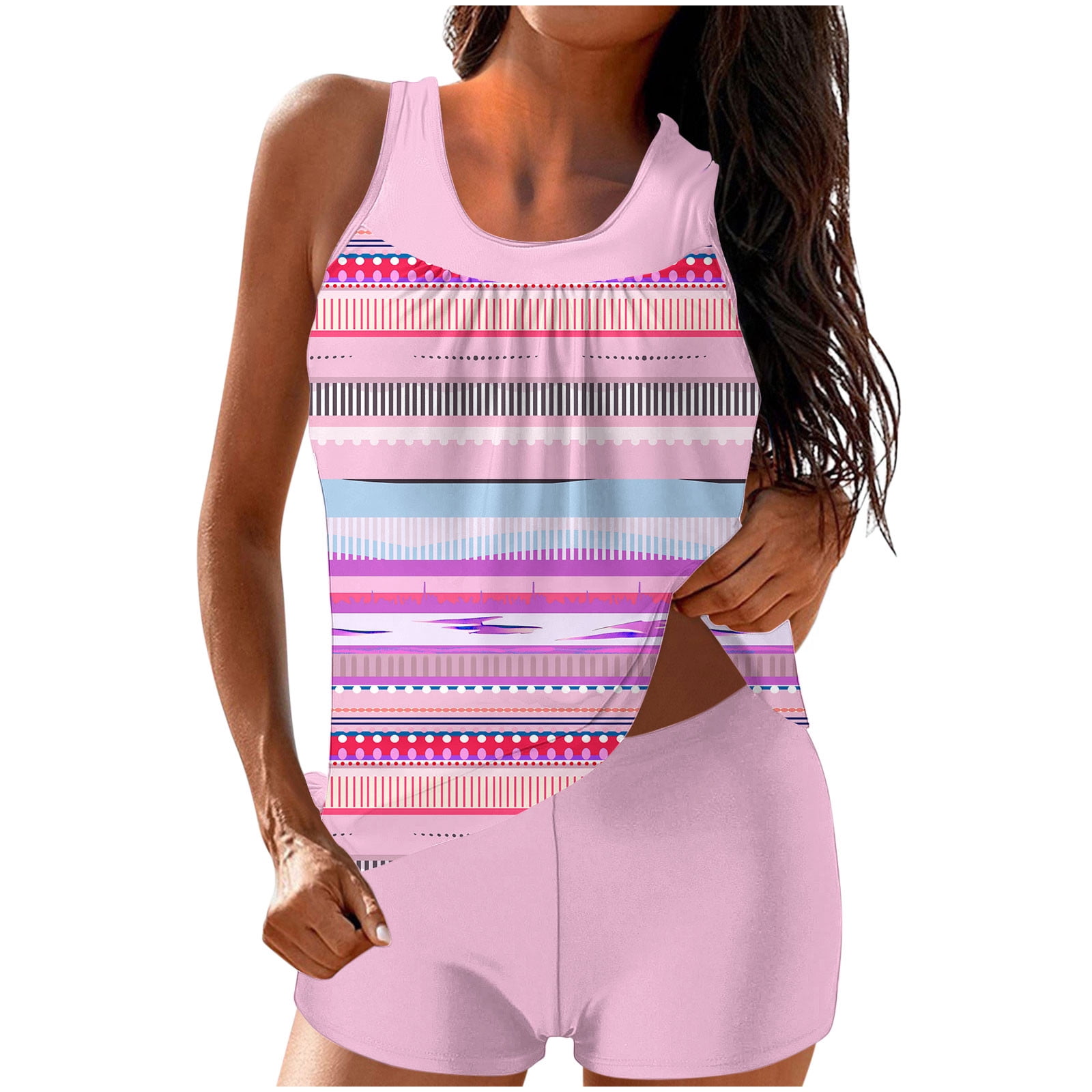 Enjoytime Womens Tankini Bathing Suits Modest Tummy Control Swimwear ...
