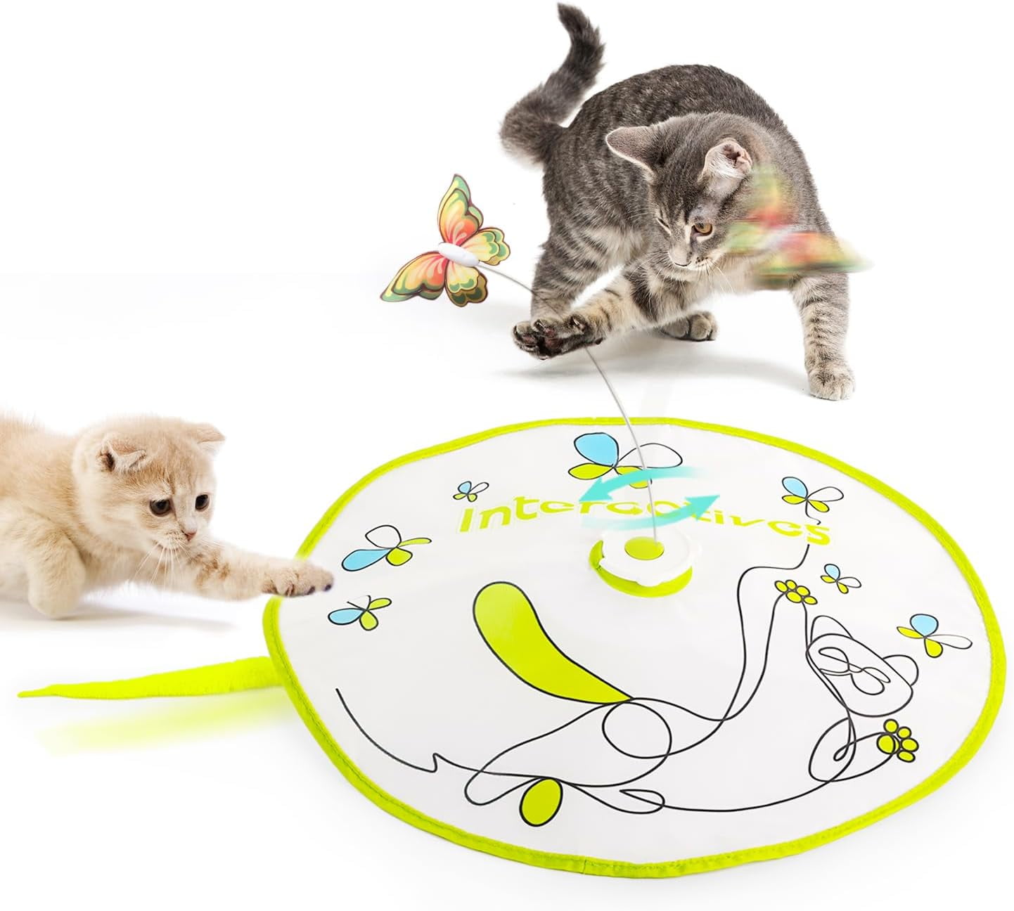 Enkarl 2 in 1 Cat Toys Hide-N-Seek Cat Wand Toy Automatic Kitten ...