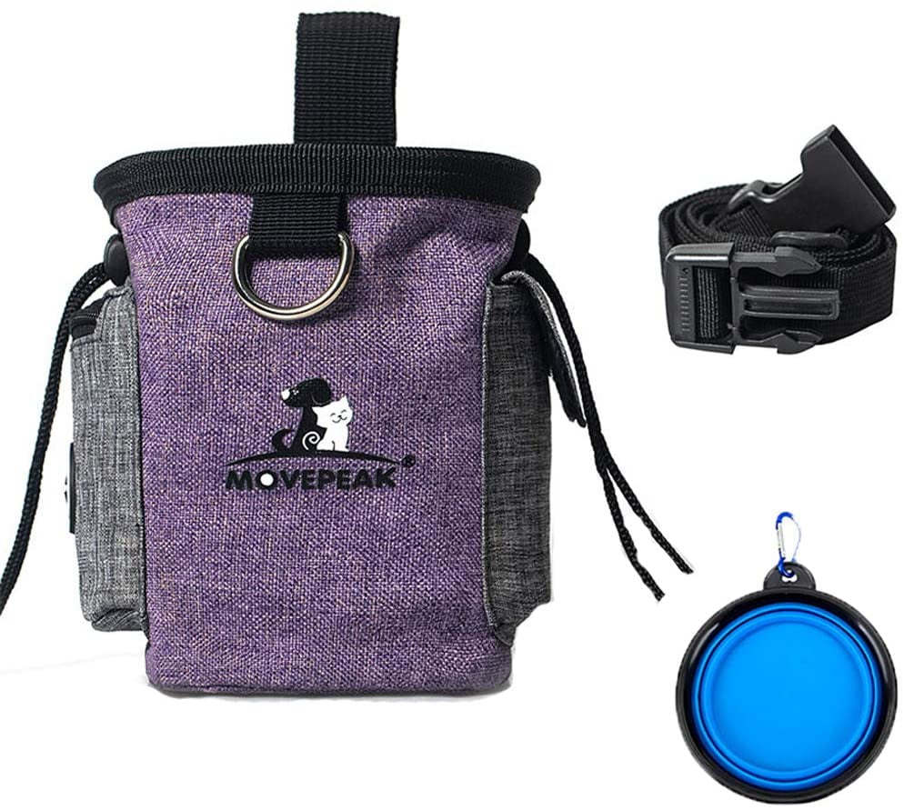Enkarl Dog Treat Pouch, Dog Treat Bag with Dog Bowl for Training Small ...