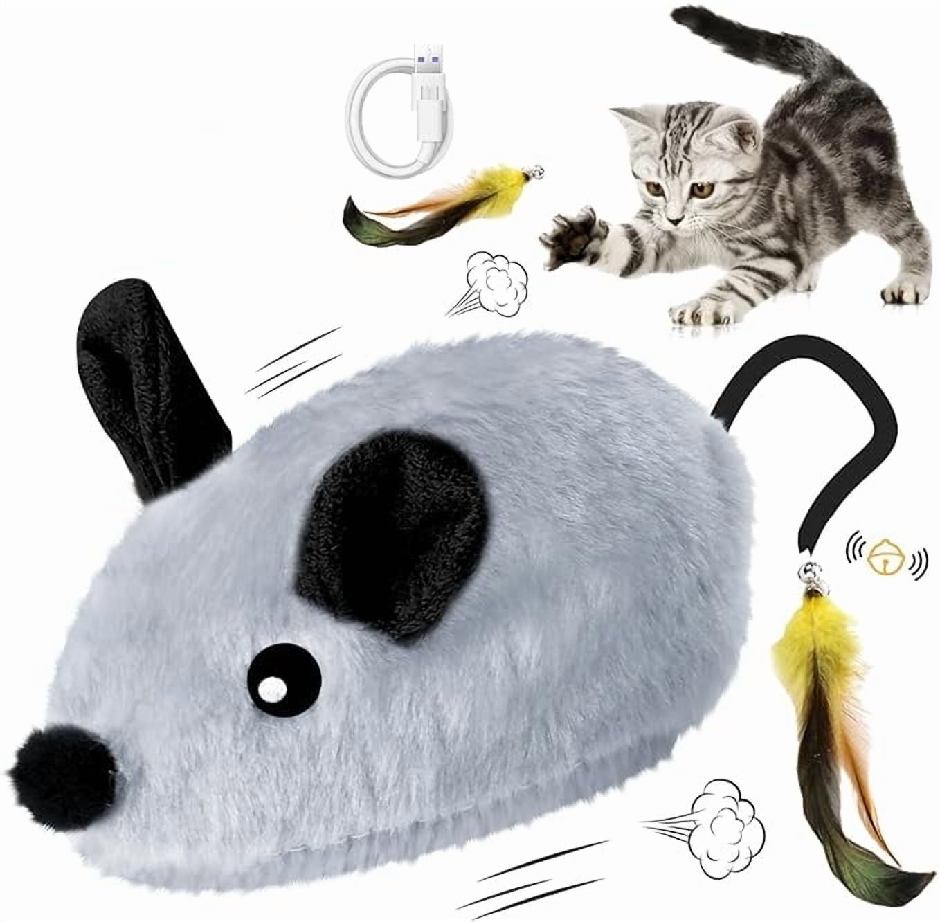 Enkarl Interactive Cat Toys Mouse for Indoor Cats Rechargeable LED Cat ...
