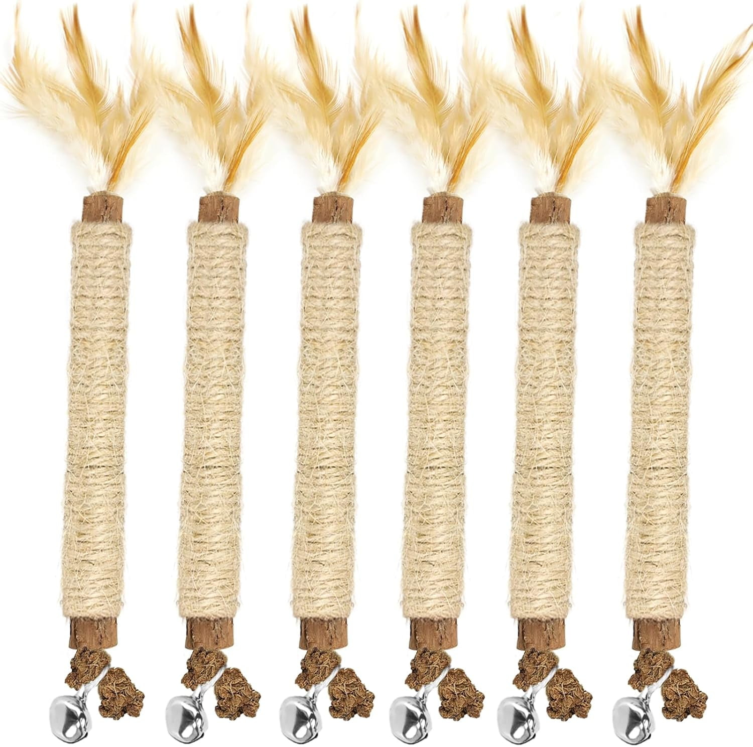 Enkarl Kitten Teething Toys for Indoor Cats - 6Pack Silvervine Sticks ...