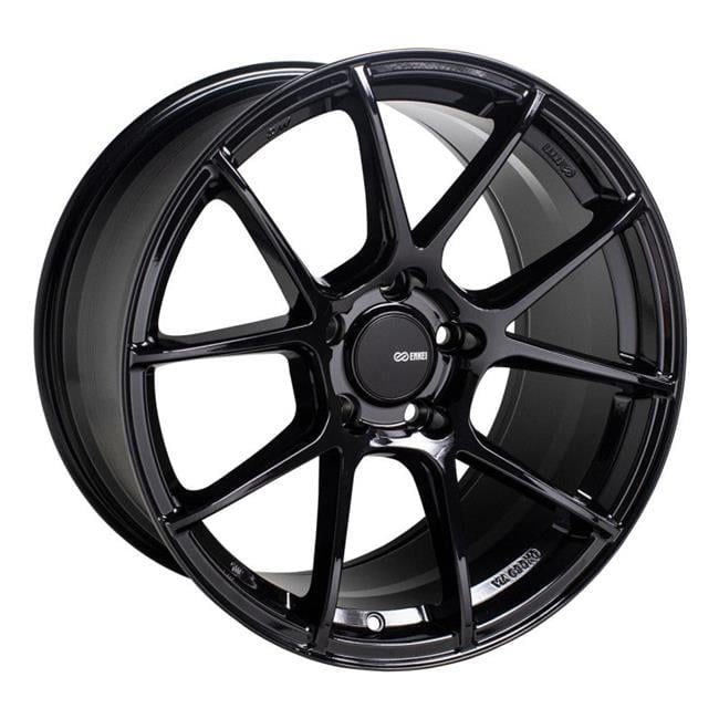 Enkei 18 x 8.5 & 5 x 120 TS-V 38 mm Offset Gloss Black Wheel with 72.6 ...