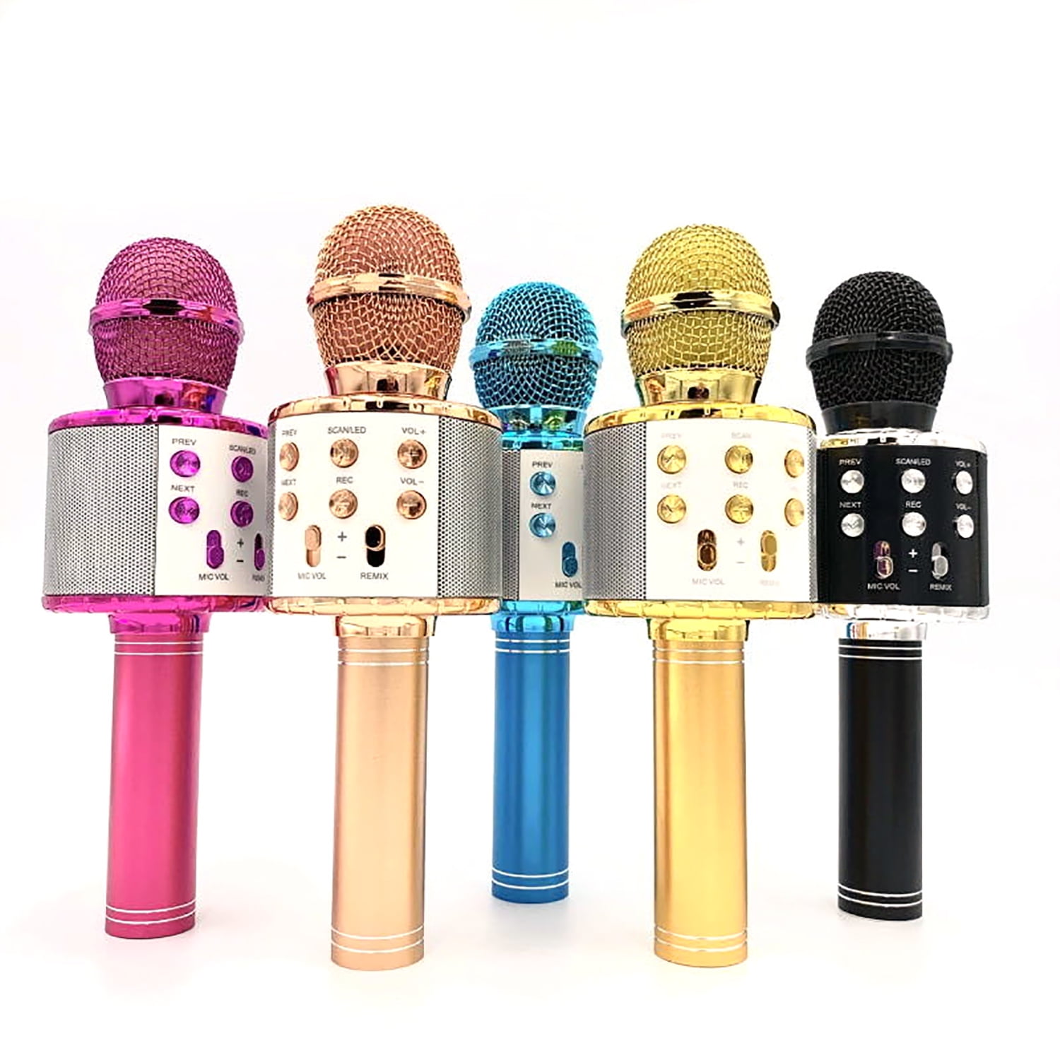 Enkey Wireless Microphone, with lights K song Bluetooth Microphone Toy ...