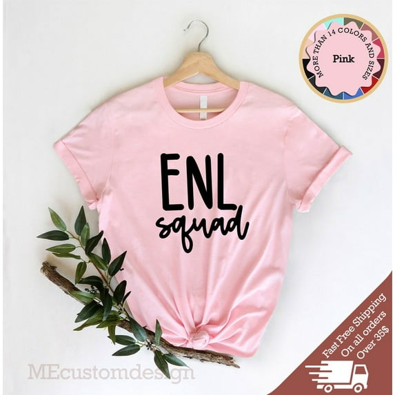 Enl Teacher Squad Shirt, English Language Teacher Tee, Esl Ell Educator ...