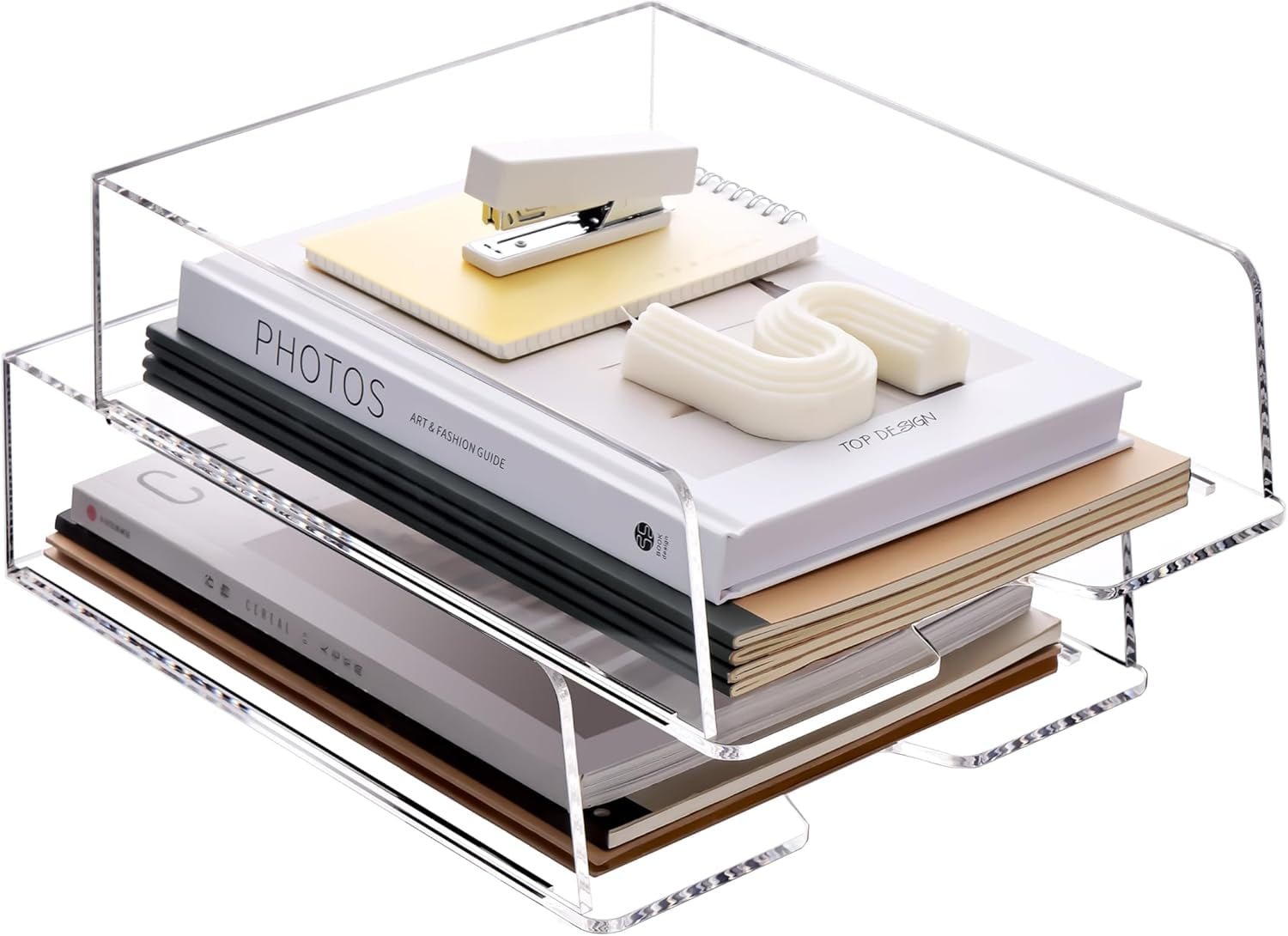 Enlarged Letter Paper Tray - Clear Acrylic Desk Organizers for Document ...