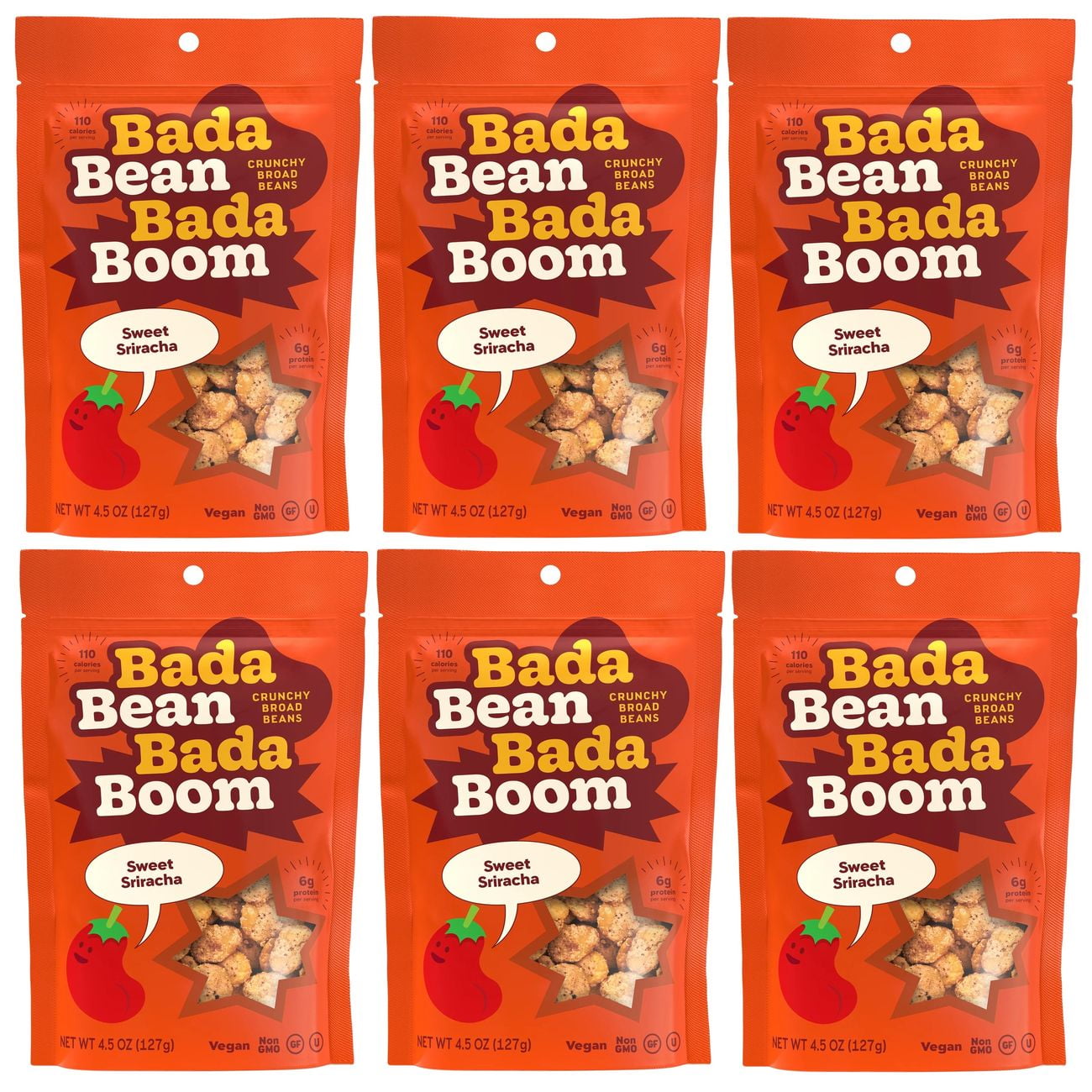 Enlightened Roasted Broad Bean Crisps 4.5oz - Sweet Sriracha (6 Bags ...