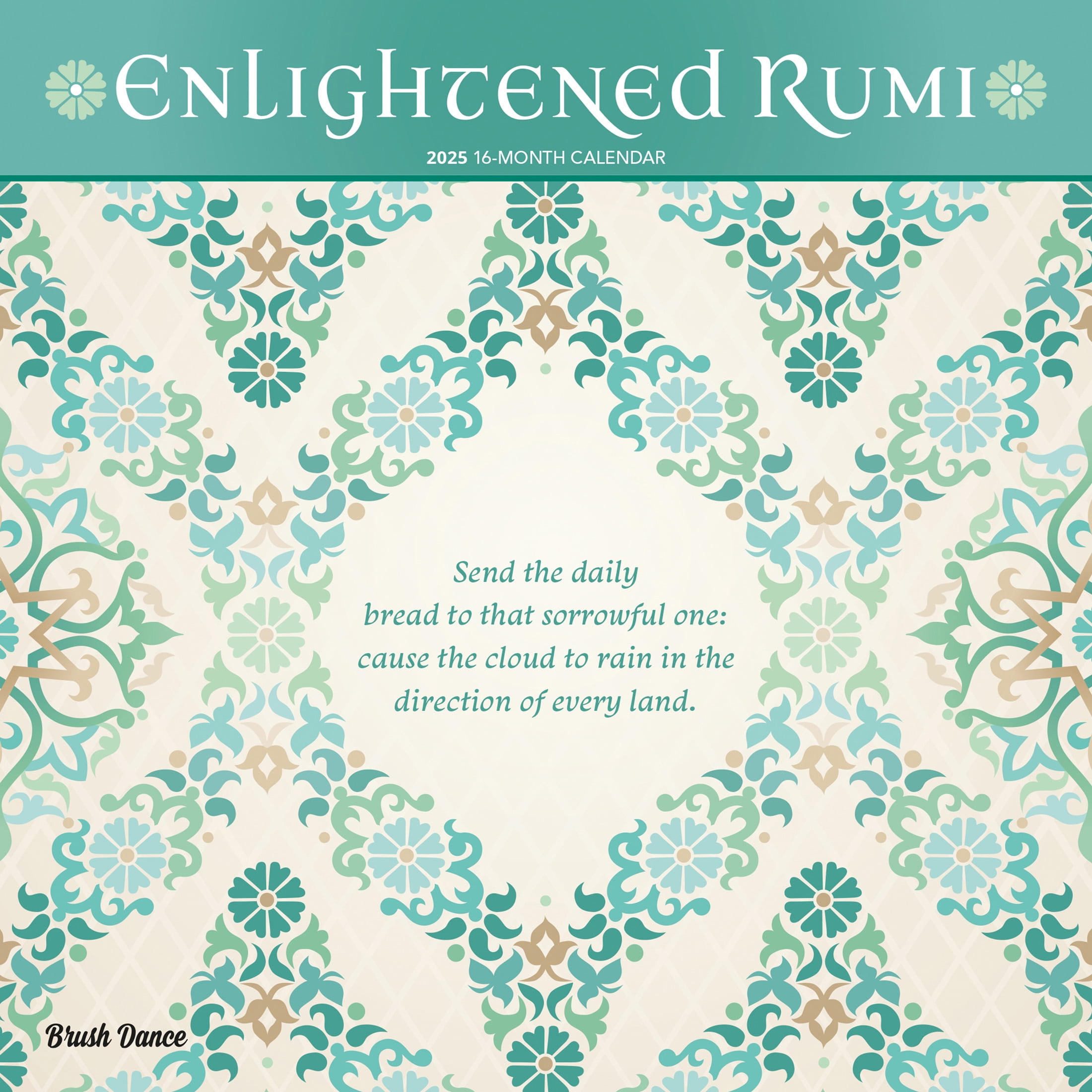 Enlightened Rumi 2025 12 X 24 Inch Monthly Square Wall Calendar Plastic ...