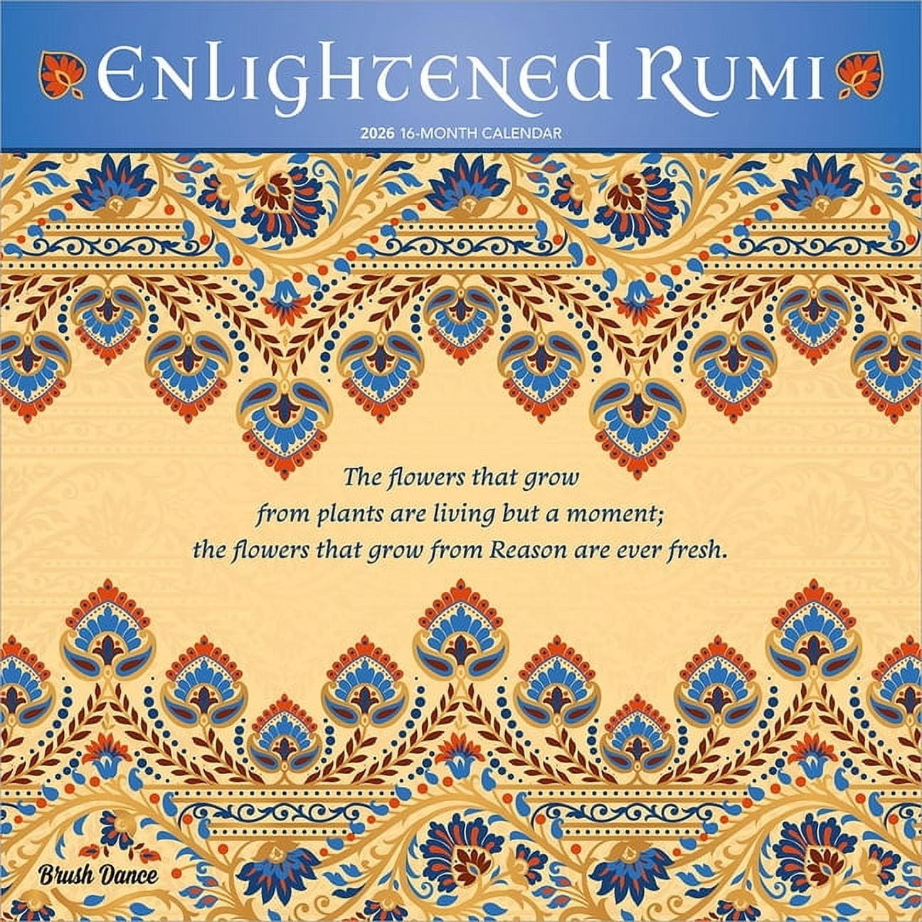Enlightened Rumi 2026 12 X 24 Inch (Hanging) Monthly Square Wall ...