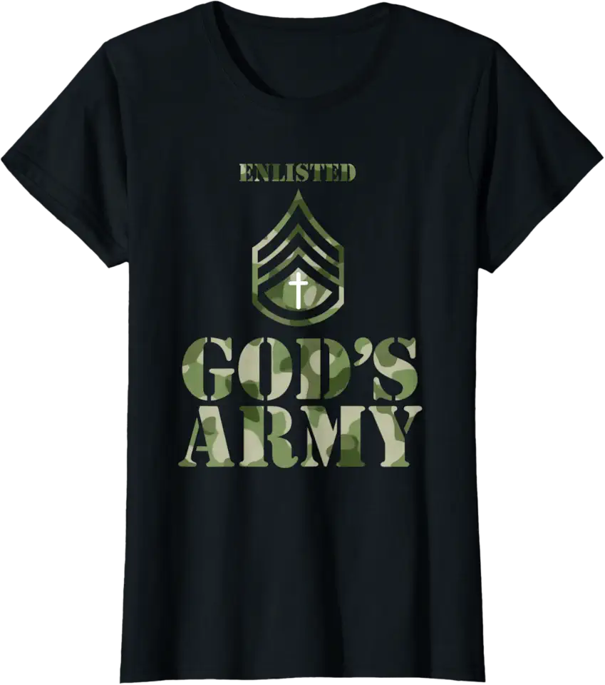 Enlisted in God's Army - Christian T-Shirt - Walmart.com