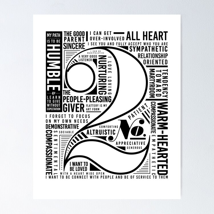 Enneagram 2 Personality Traits Graphic Poster- Unframed Poster | Wall ...