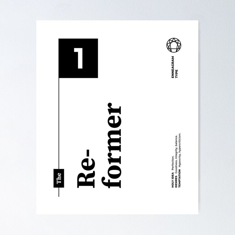 Enneagram Type 1 The Reformer Poster- Unframed Poster | Wall Art ...