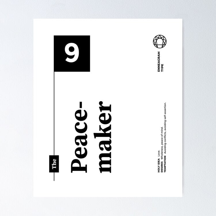 Enneagram Type 9 The Peacemaker Poster- Unframed Poster | Wall Art ...