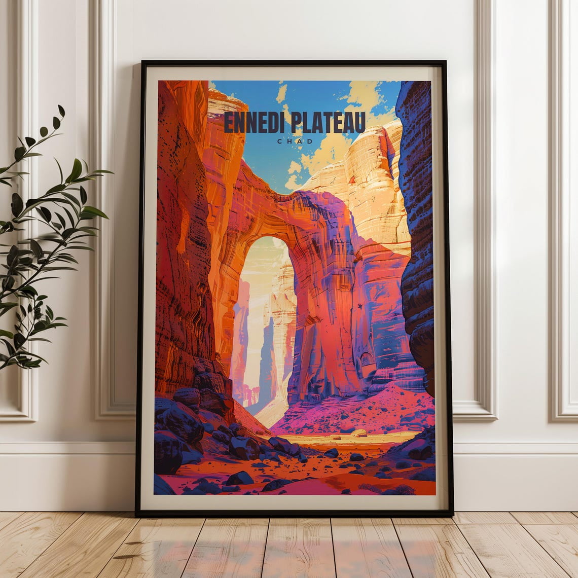 Ennedi Plateau Travel Poster - Chad Wall Art Print, Illustration Poster ...