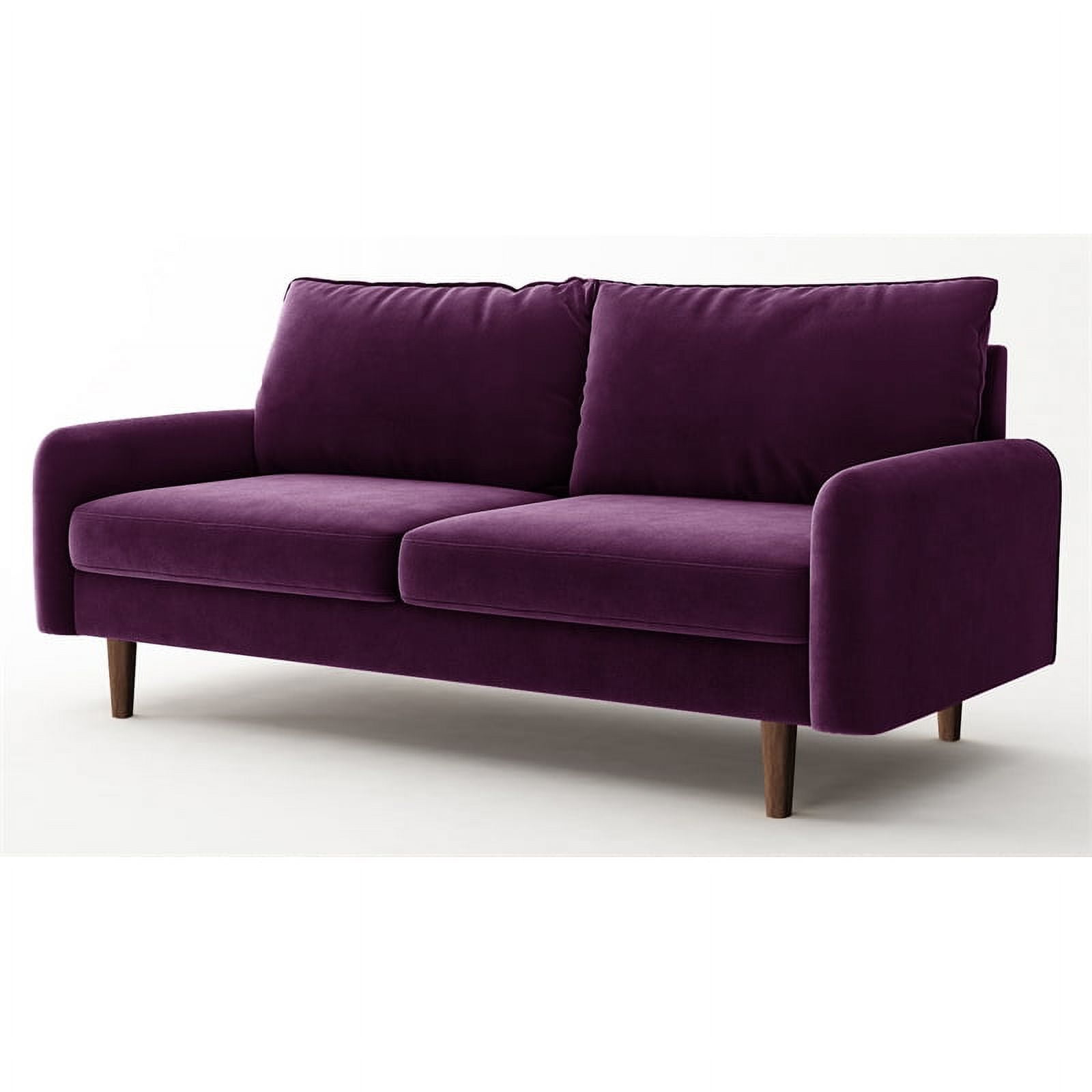 Enor Furniture Anacapa 70" Upholstered Velvet Sofa in Purple - Walmart.com