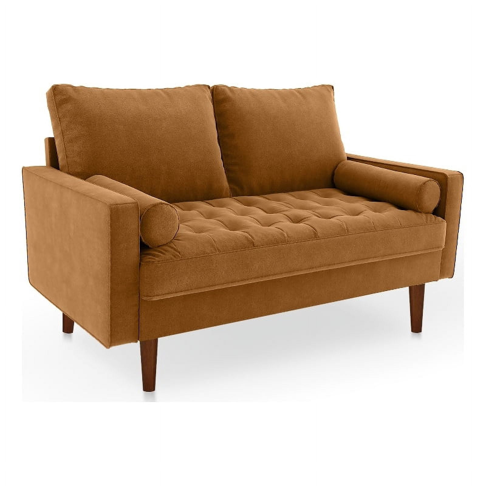 Enor Furniture Brighton 58" Upholstered Modern Velvet Loveseat in ...