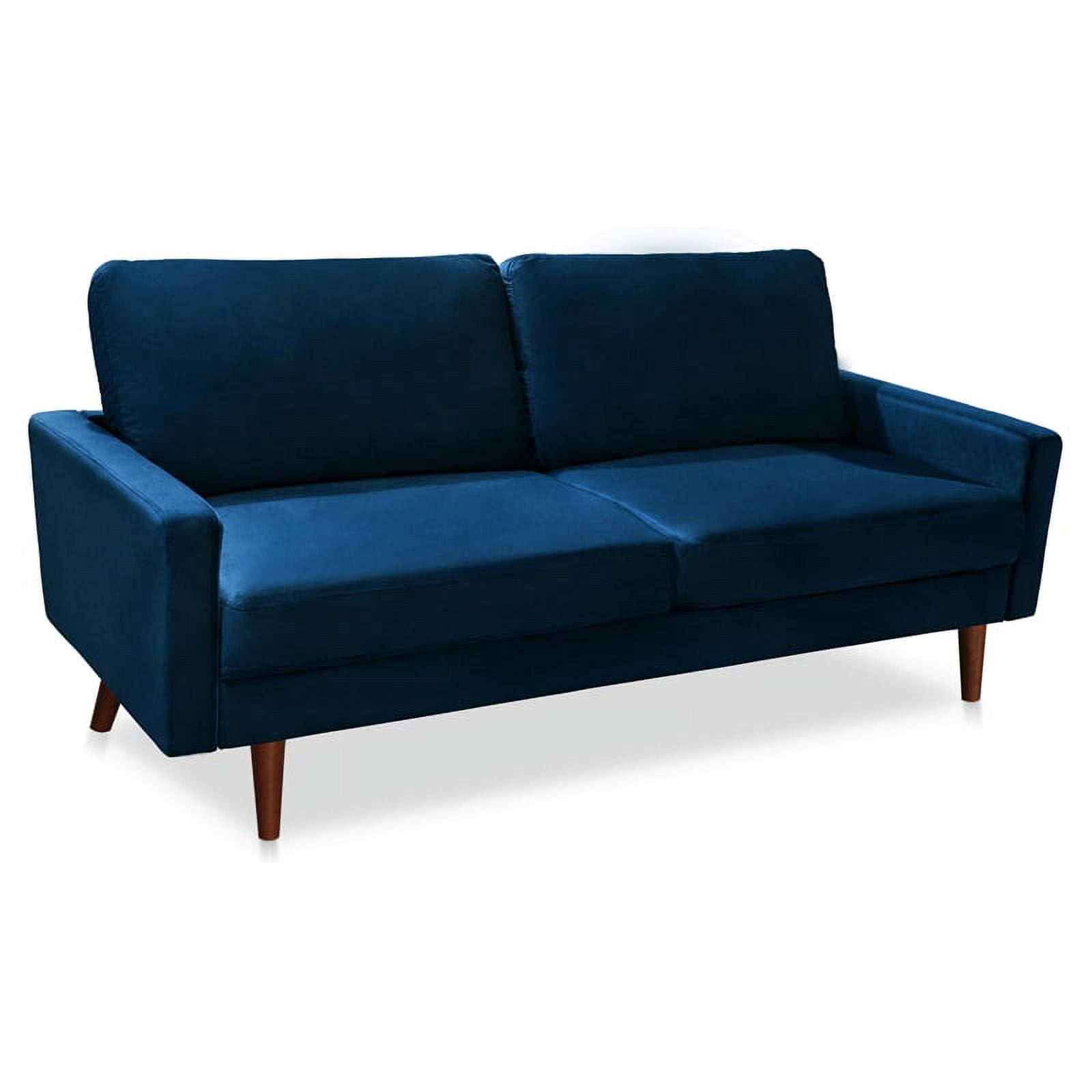 Enor Furniture Fieldstone 70" Square Arm Modern Velvet Sofa in Space ...