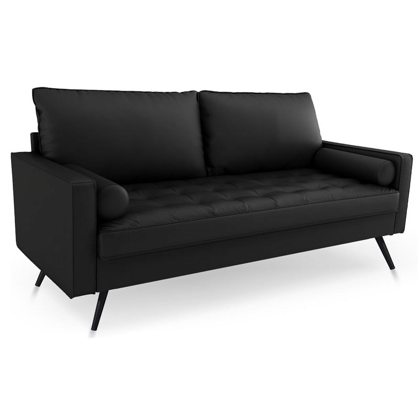 Enor Furniture Ryanna 70" Square Arm Modern Fabric Standard Sofa in ...