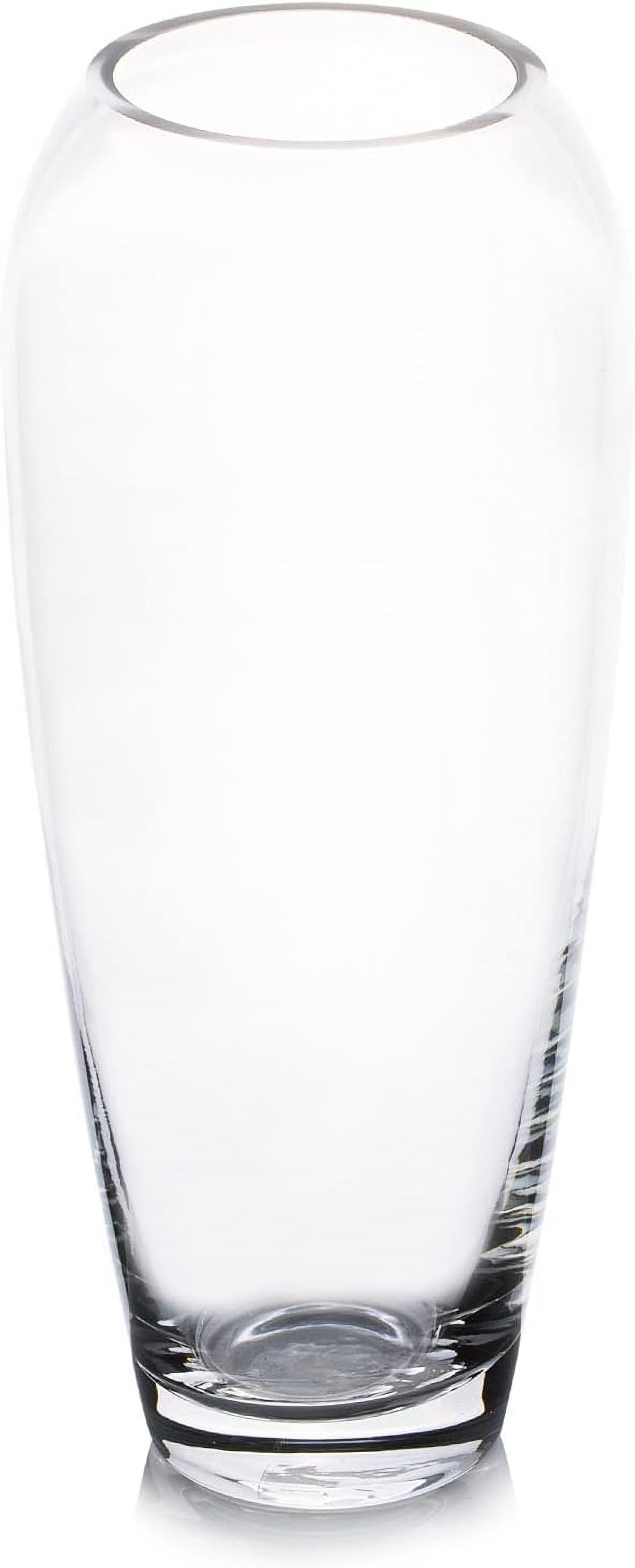 Enova Floral Oval Domed Glass Vase for Flowers, 4" W 9" H Clear Large ...