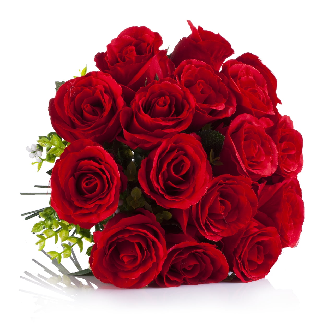 Enova Home 18 Heads Artificial Open Rose Flower Bouquet for Home ...