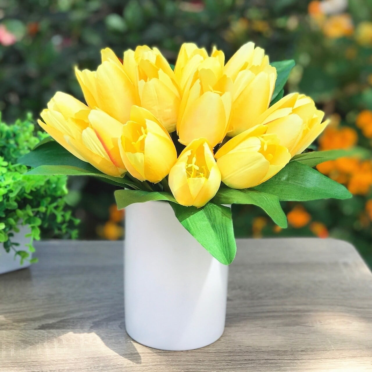 Enova Home 18 Heads Artificial Silk Tulips Fake Flowers Centerpieces in ...