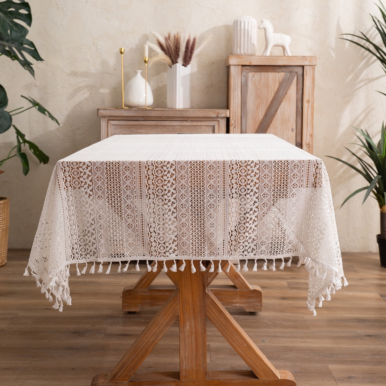 Enova Home High Quality Washable Rectangle Lace tablecloths, Wrinkle ...