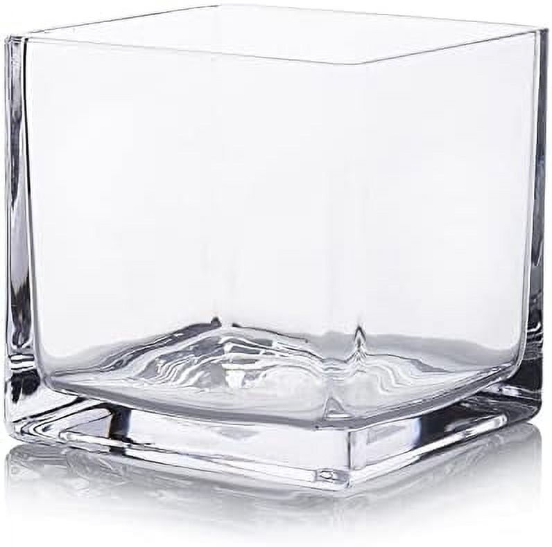 EnovaFloral Cube Glass Vase, 4x4 Inch Glass Vase for Flowers Planter, Clear Square Glass Vases ...