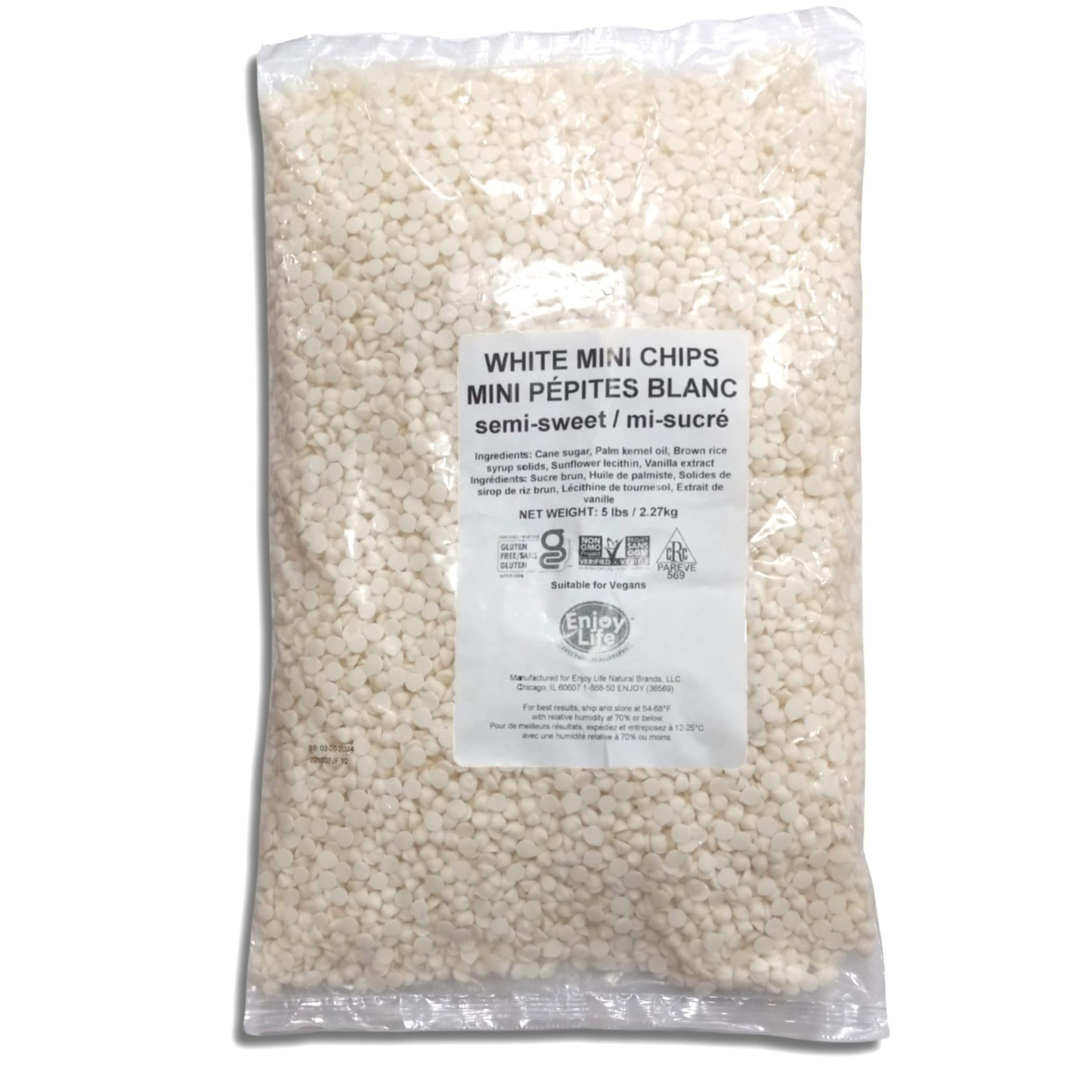 Enoy Life Semi-Sweet White Chocolate Mini Baking Chips, 5 Pound Bulk ...