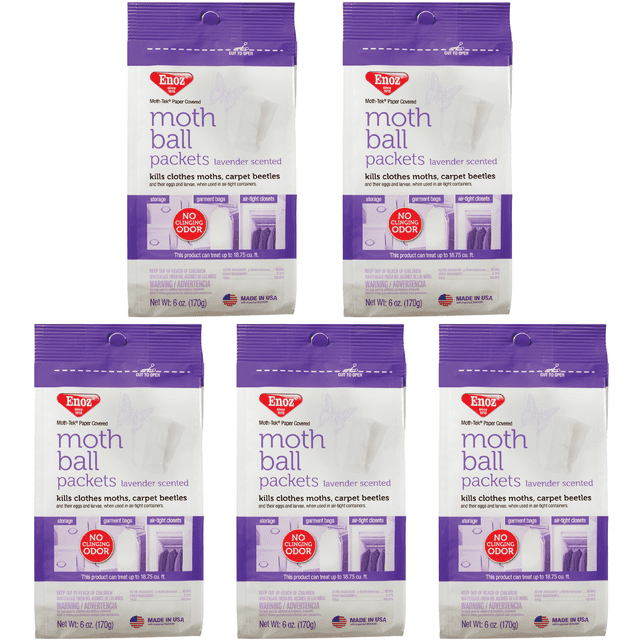 Enoz Lavender Scented Moth Balls, Packets Kill Clothes Moths and Carpet ...