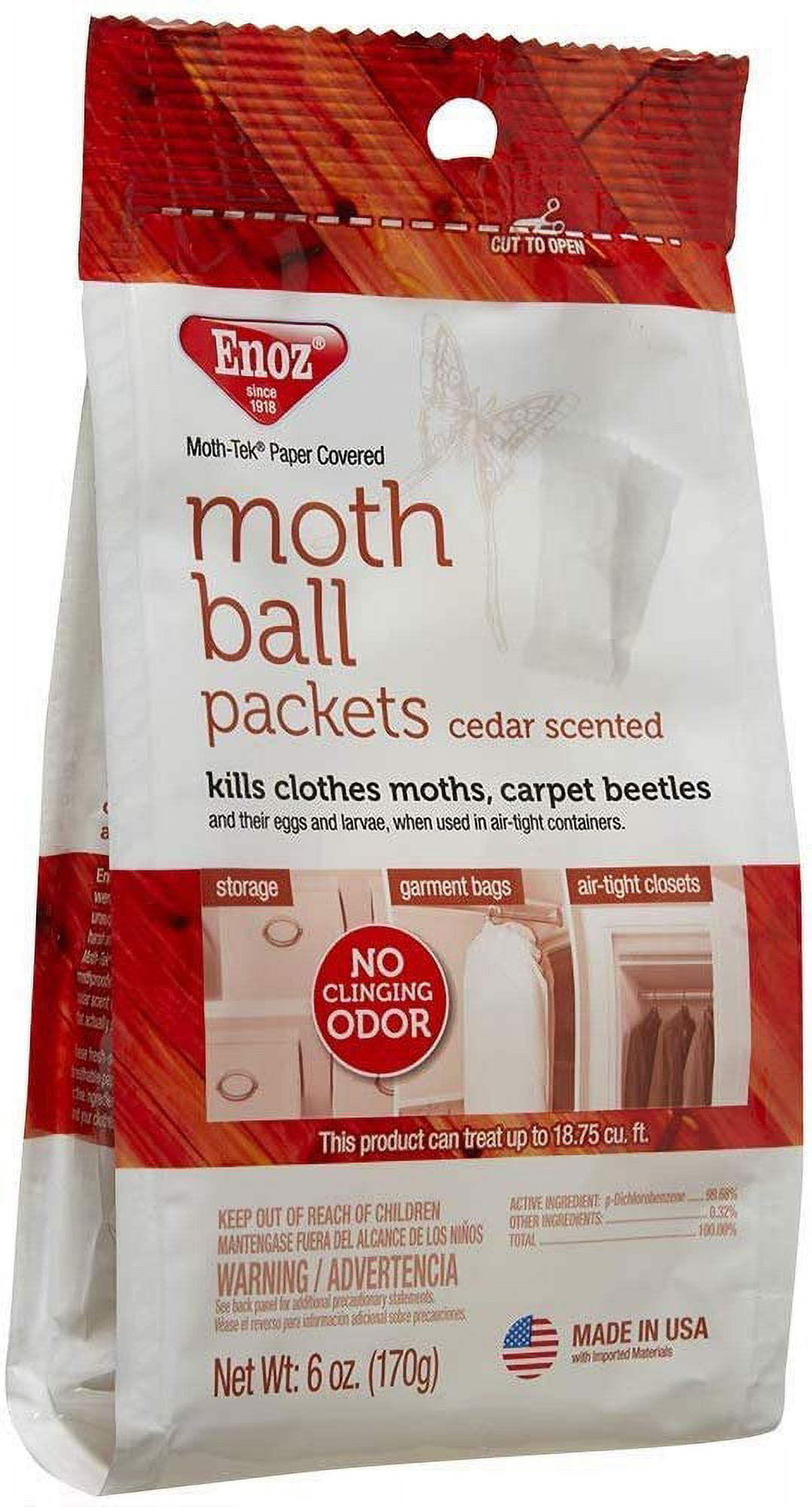 Enoz Moth Ball Packets - Cedar Scented - Walmart.com