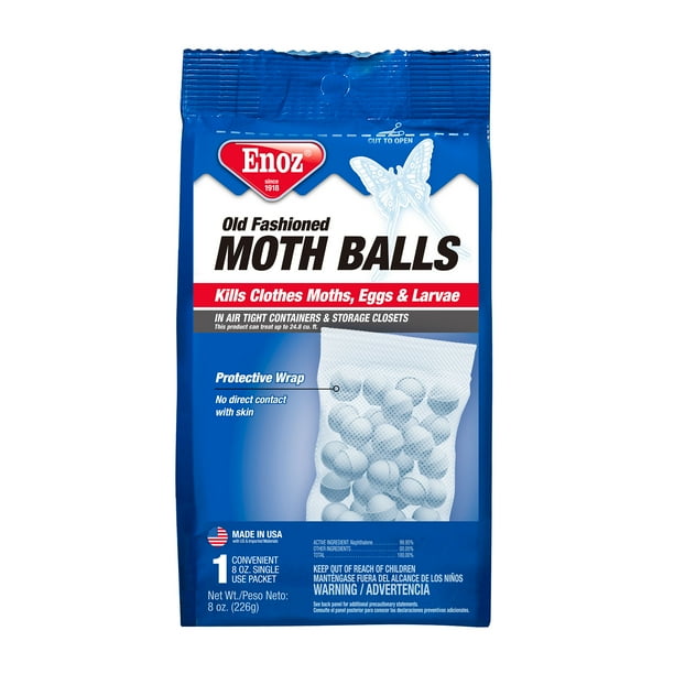 Enoz Old Fashioned Moth Balls, 8 oz, 1 Single Use 8 oz Pouch - Walmart ...
