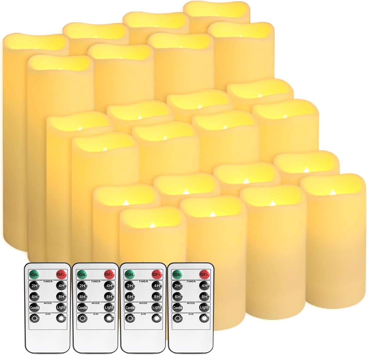 Enpornk Set of 24 Flameless Led Battery Opeated (D2.2'' x H4''5''6 ...