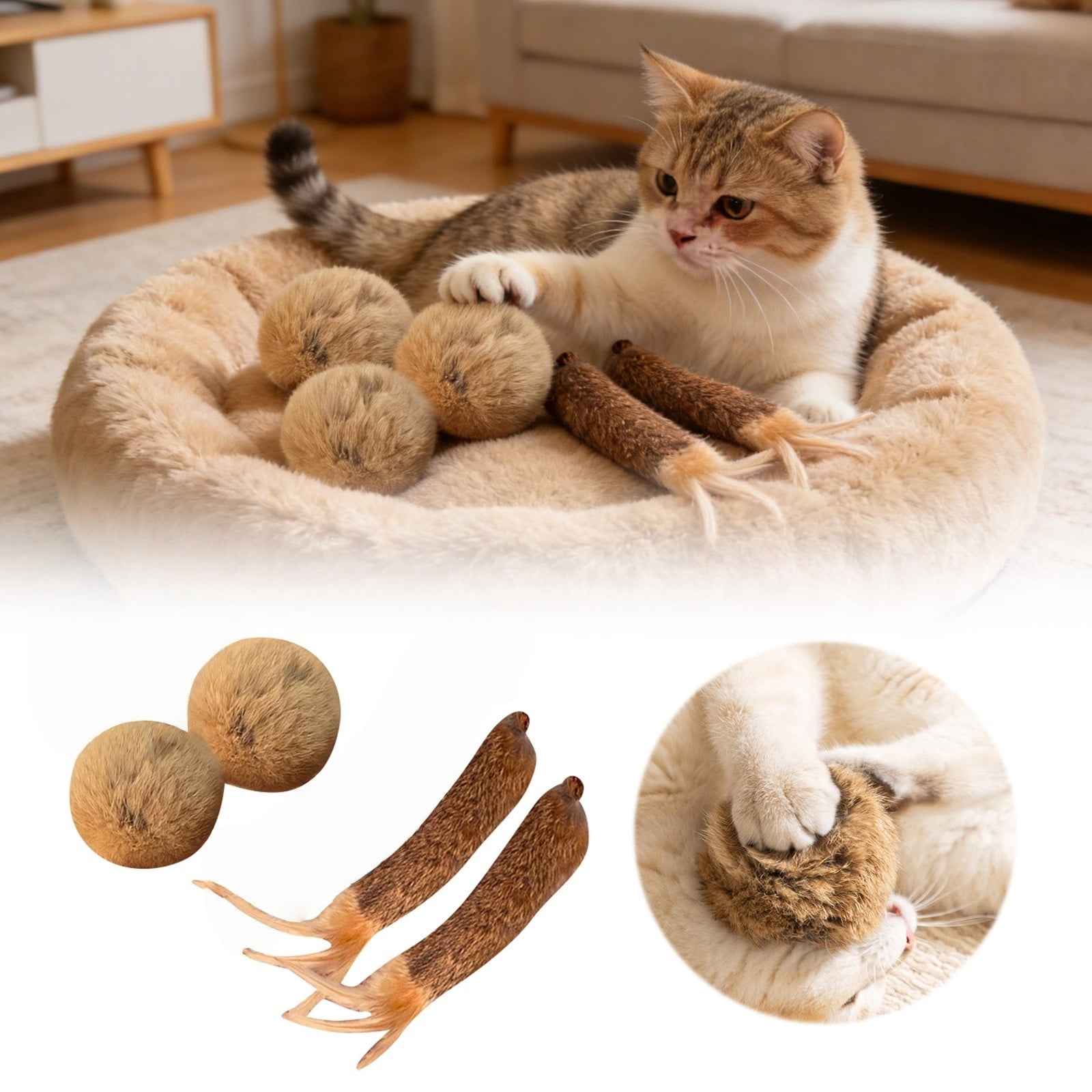 Enrichment Play Teaser Wand for Interactive and MindStimulation Pet Toy ...