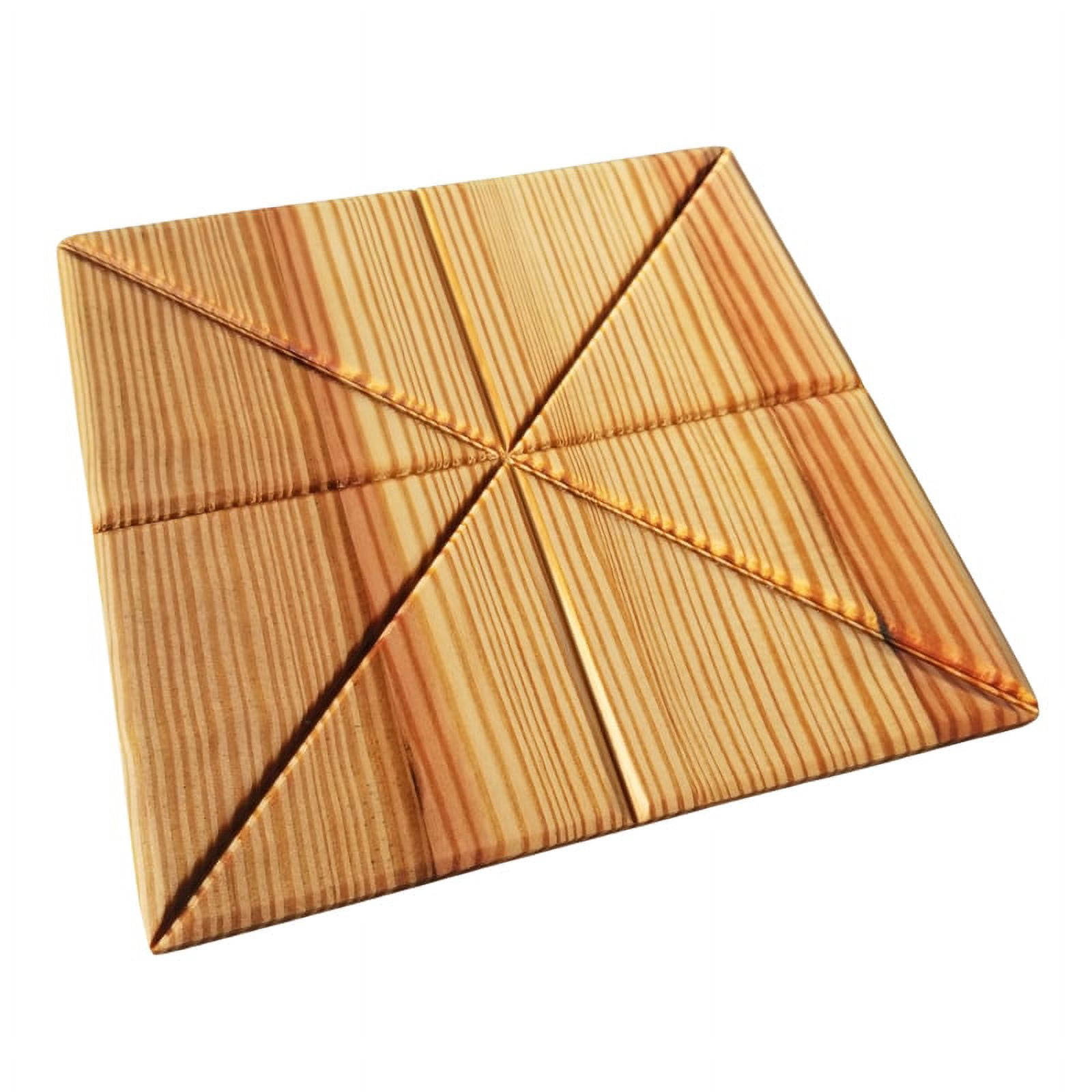 Enrico 7" Square Naturally Colored Brown Reclaimed Pine Wood Trivet ...
