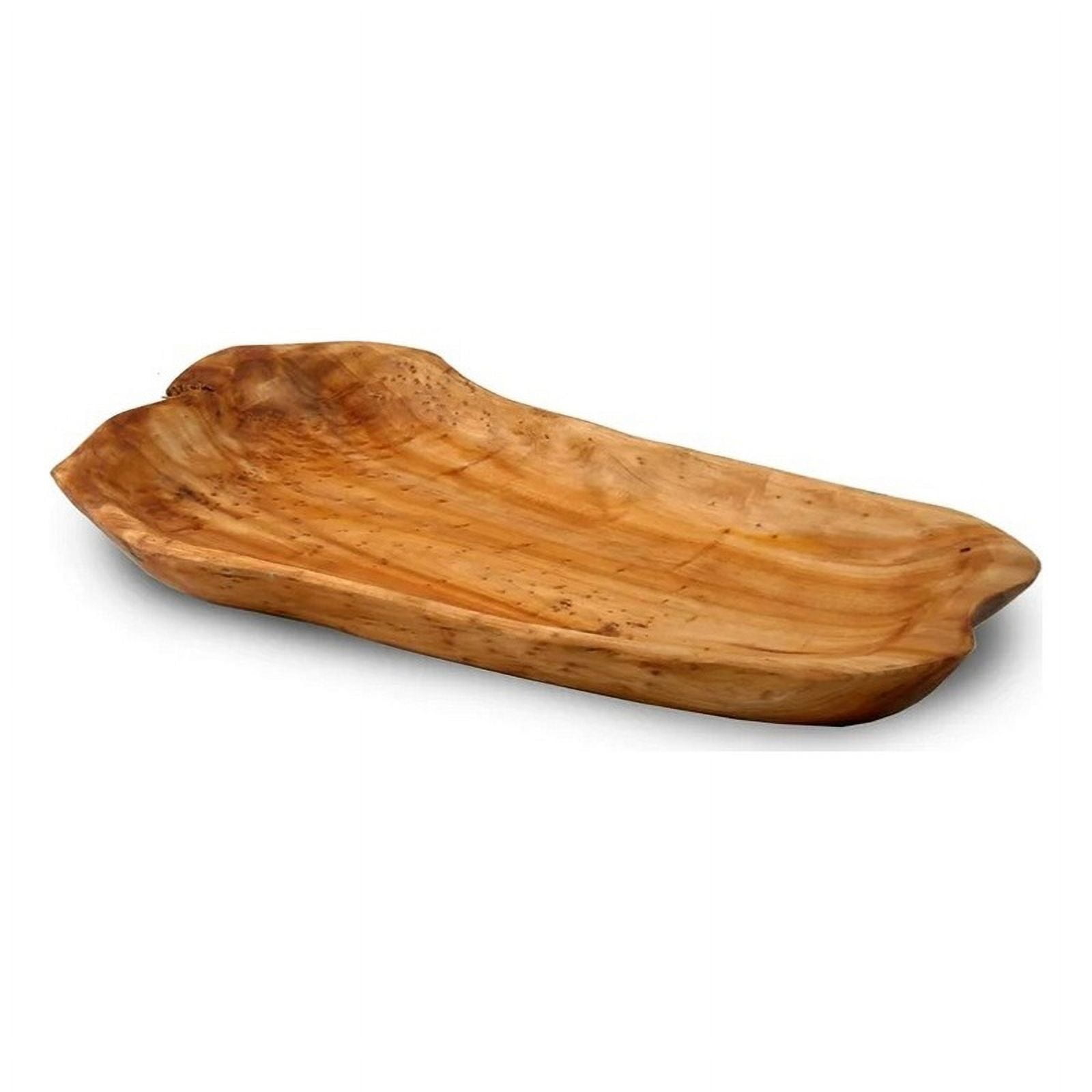 Enrico Hand-Carved Reclaimed Root Wood Appetizer Platter in Brown ...