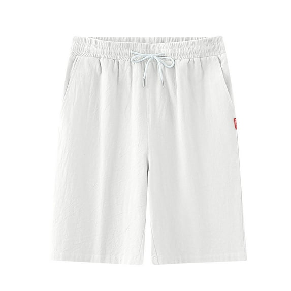 Enridrech M-5XL Summer Shorts for Men Comfort Solid Color Drawstring ...