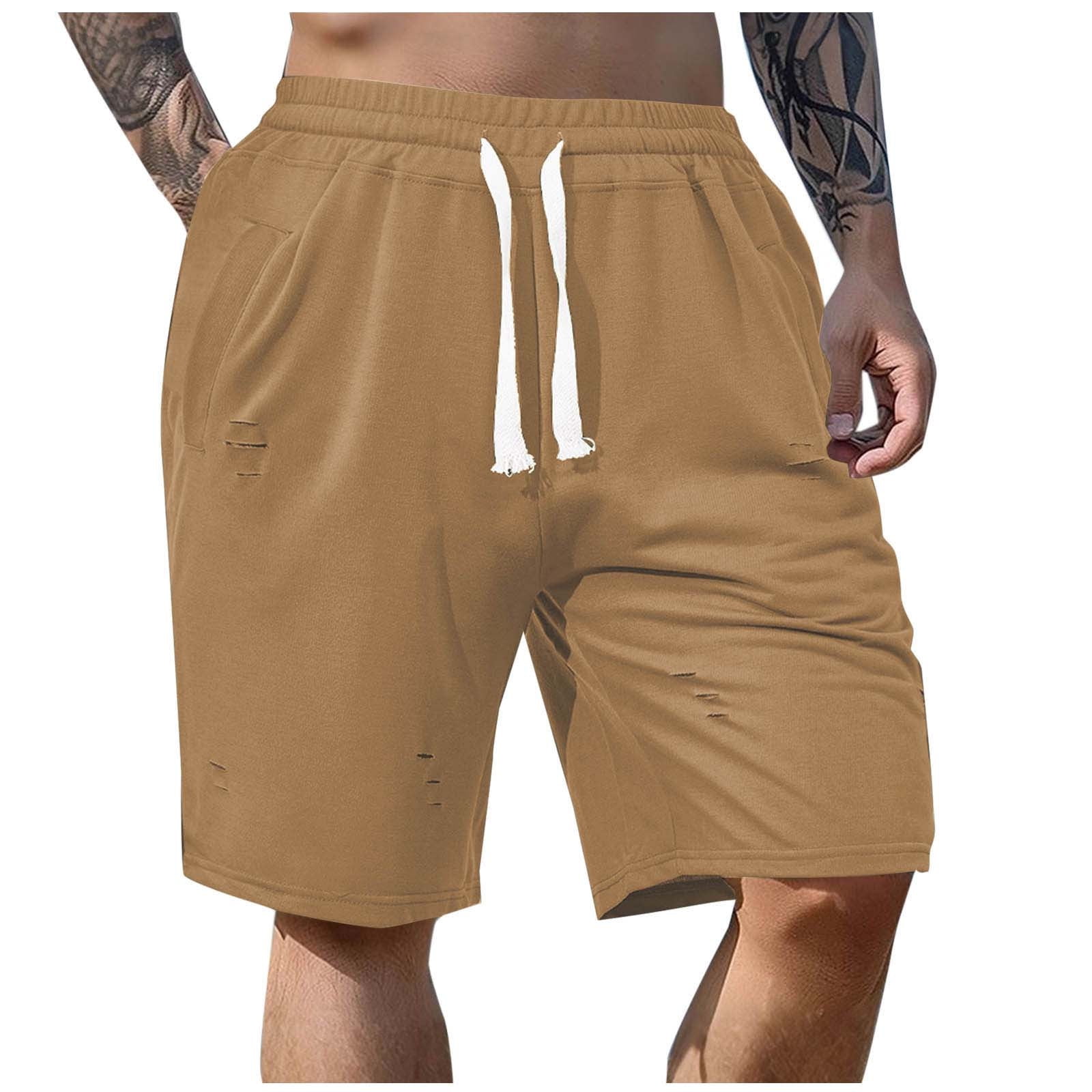 Enridrech Men's Casual Shorts with Drawstring Elastic Waist Breathable ...