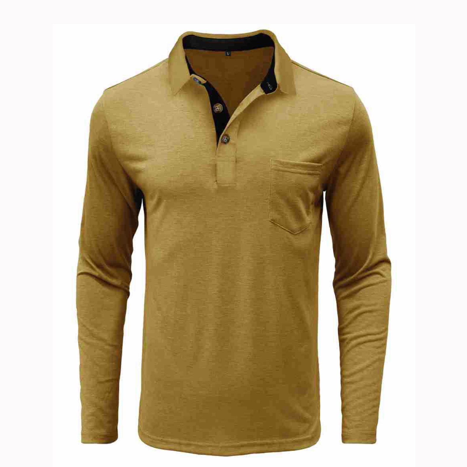 Enridrech Men's Casual Stylish Shirt Collared Button Work Long Sleeve ...