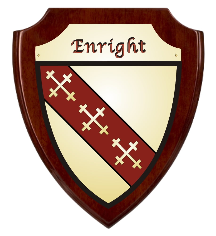 Enright Irish Coat of Arms Shield Plaque - Rosewood Finish - Walmart.com