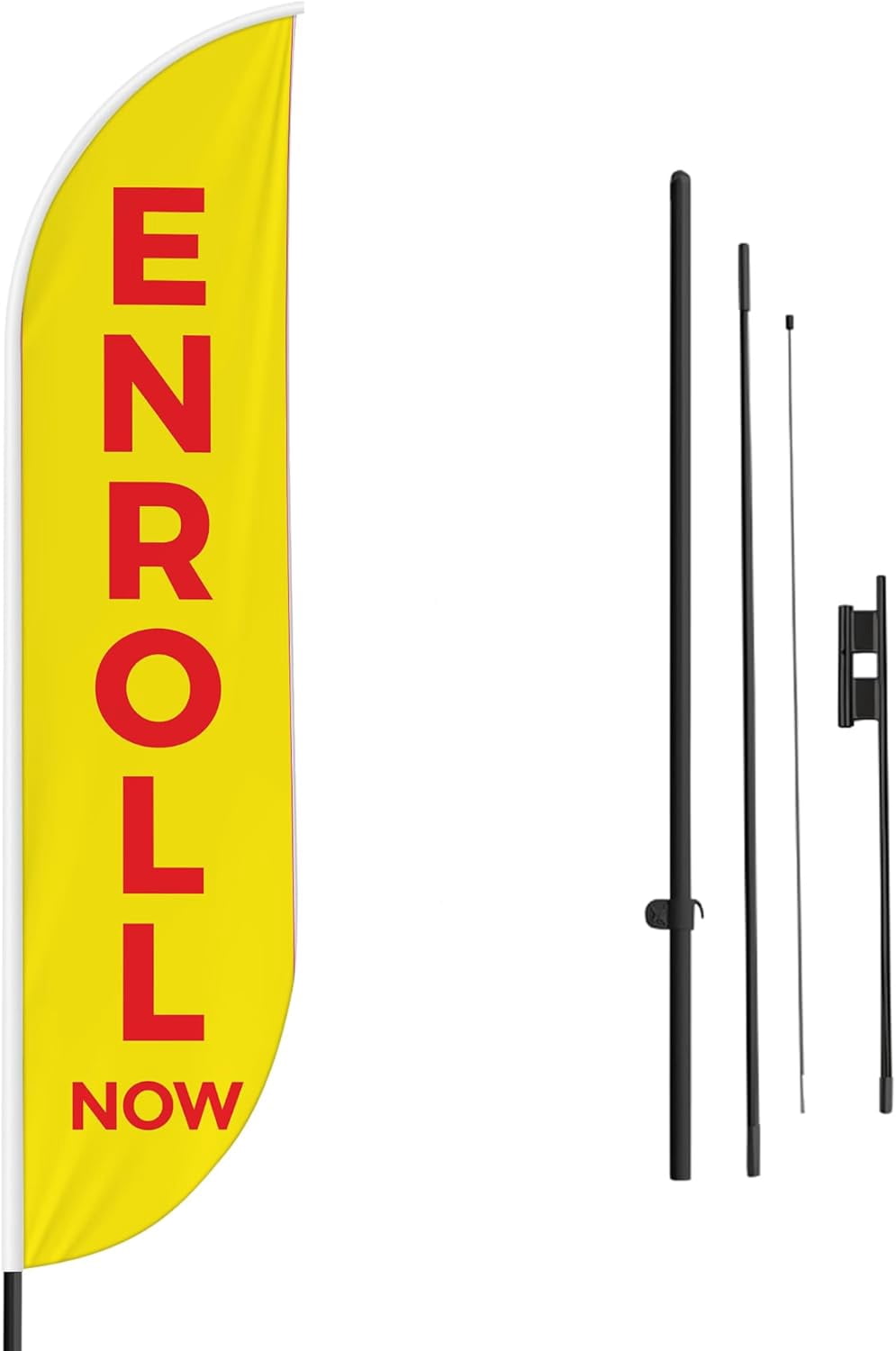 Enroll Now Sign feather flag Pole Kit for Outdoor by Mavis Printing ...